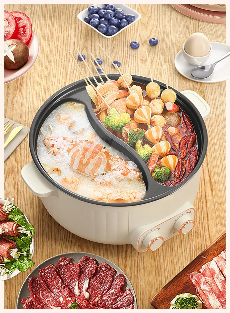 Portable Electric Hot Pot with Nonstick Coating Mini Multi-Function Hot ...