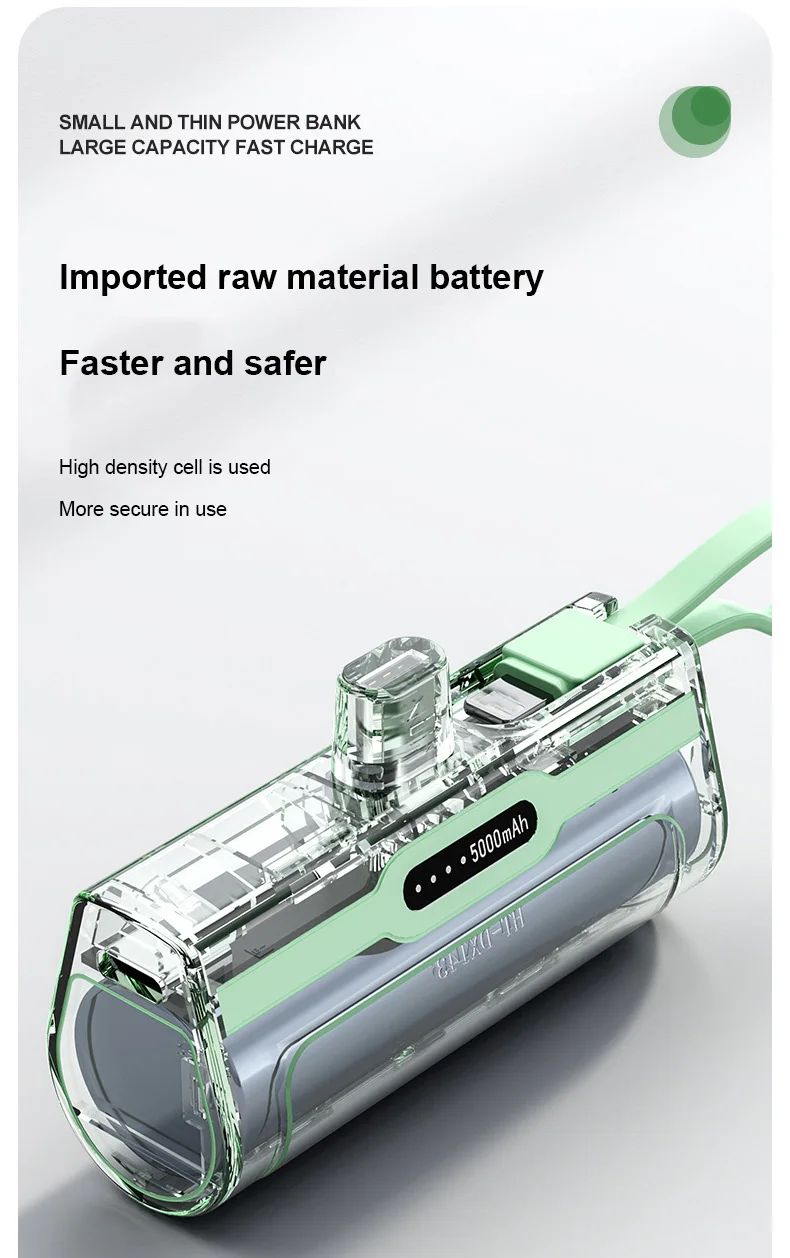 2in1 Powerbank 5000 Mah Battery Small Portable Charger Lithium Battery ...