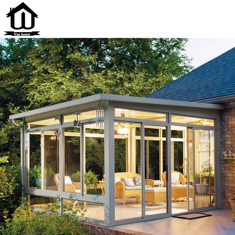 Hiseng Modern Water Proof Aluminum Frame Glass Villa Veranda Sunroom ...