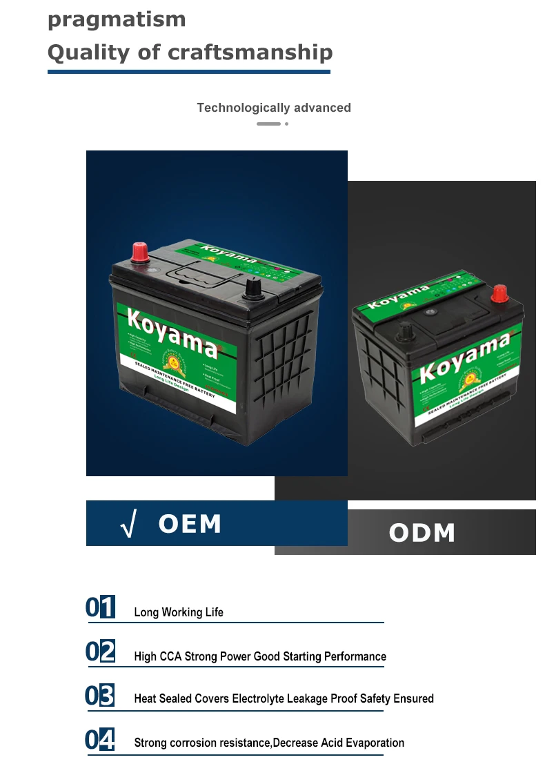 12volt Car Battery Mf75d23l Lead Acid Battery 12v65ah Automotive ...