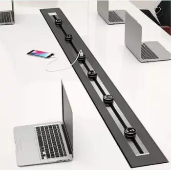 Flexible Removable Desk Power Rail Track System Electric Socket Outlet ...