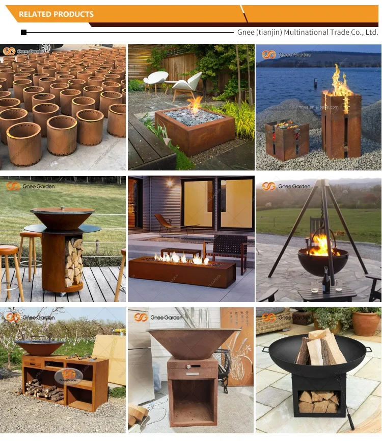 Fire Pit Corten Steel Outdoor Fire Pit Table Gas Corten Steel ...