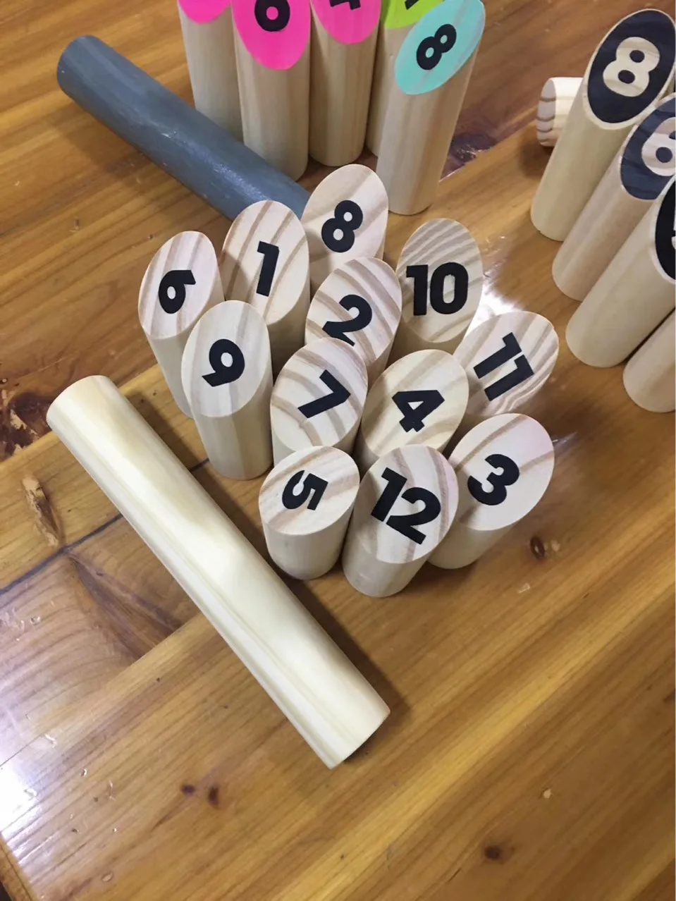 Premium Rubberwood Wooden Skittles Throwing Game Outdoor Backyard Lawn Game Viking Kubb - Buy ...