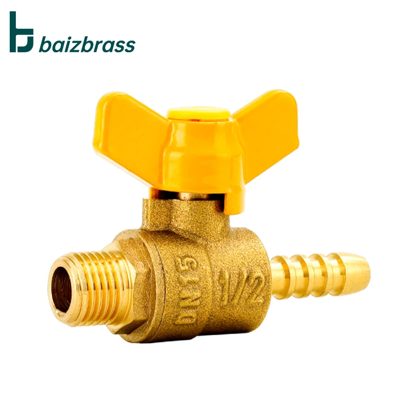 Premium Quality Dn8-dn15 Male Thread Brass Gas Ball Valve With Nipple ...