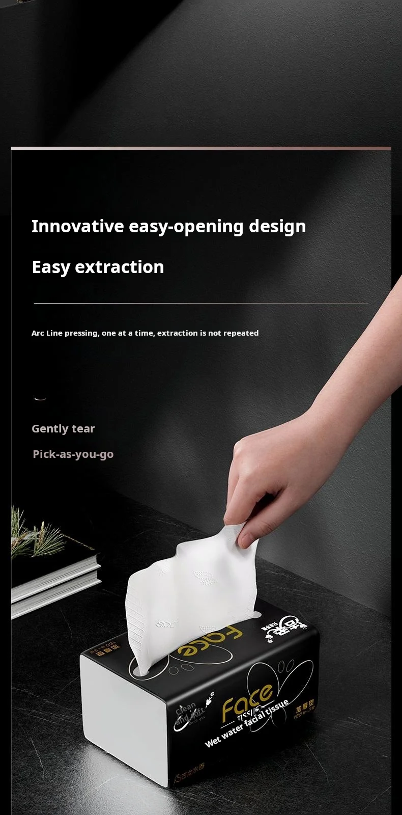 Tissue Paper Facial Tissue 3 Ply 150 Sheets Disposable Dry and Wet Use ...