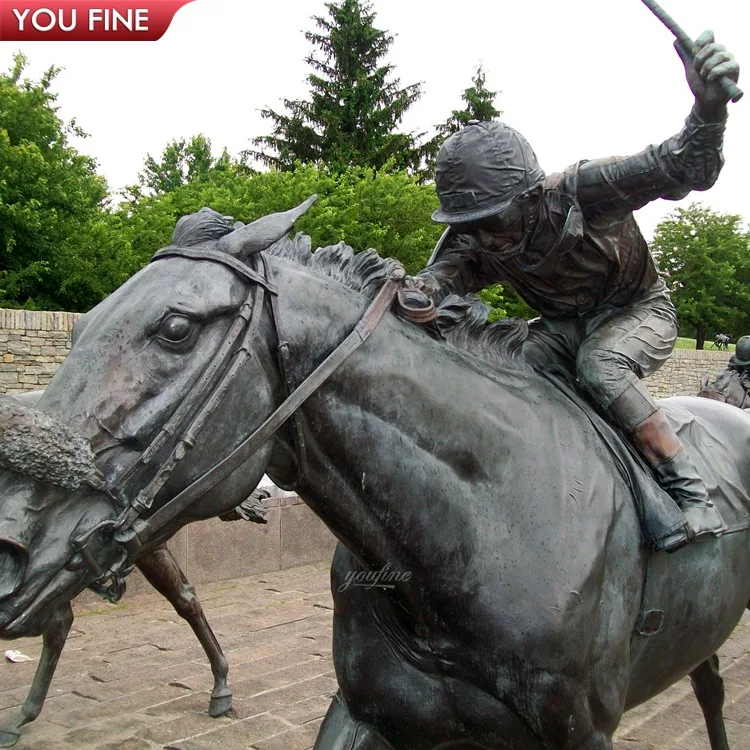 Outdoor Race Course Decor Large Bronze Racehorse Sculpture Horse Statue ...