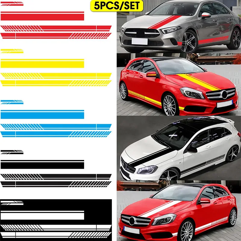 2023 Customized Vinyl Car Side Stickers 5pcs Auto Body Racing Sports ...