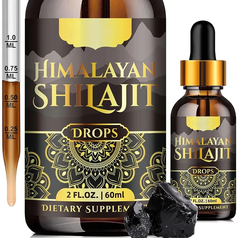Pure Shilajit Himalayan Liquid Drops Natural Trace Minerals Fulvic Acid ...