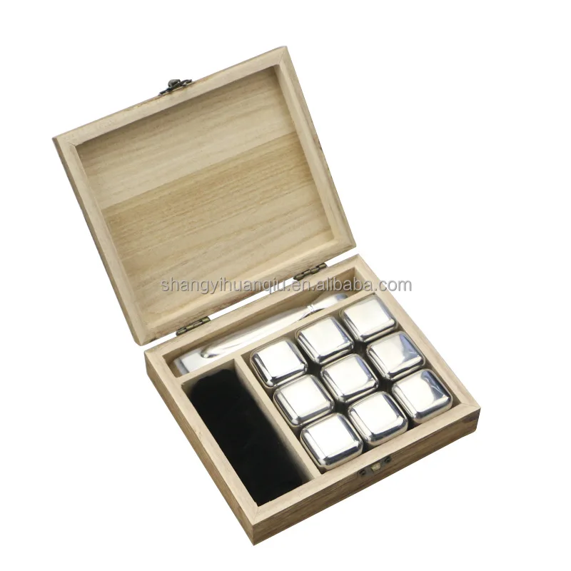 Custom Cube Shaped Granite Chilling Whiskey Stones Set Whisky Rocks Set