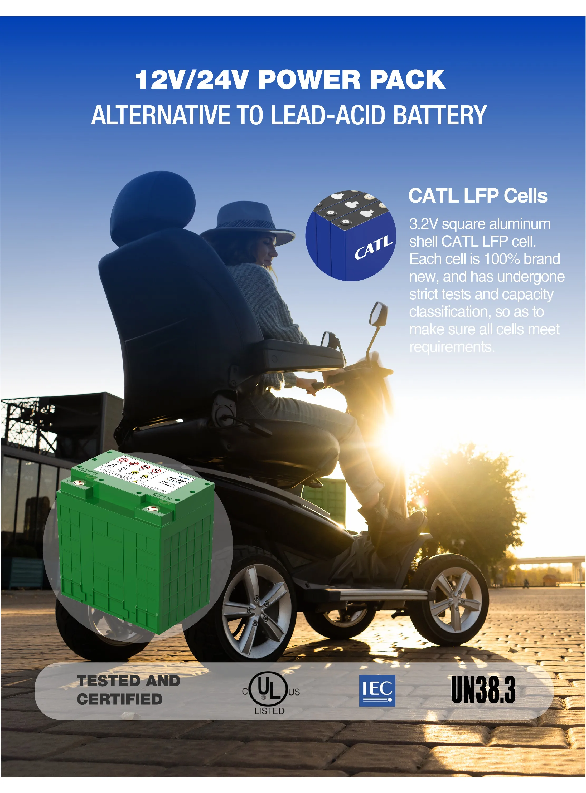 Oloid Lead Acid Replace 12.8v 100ah 1.28kwh Battery Pack Ip67 Lfp ...