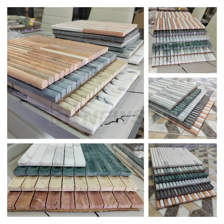 Curve Fluted Marble Tiles - Modern Mosaic Decor Solutions