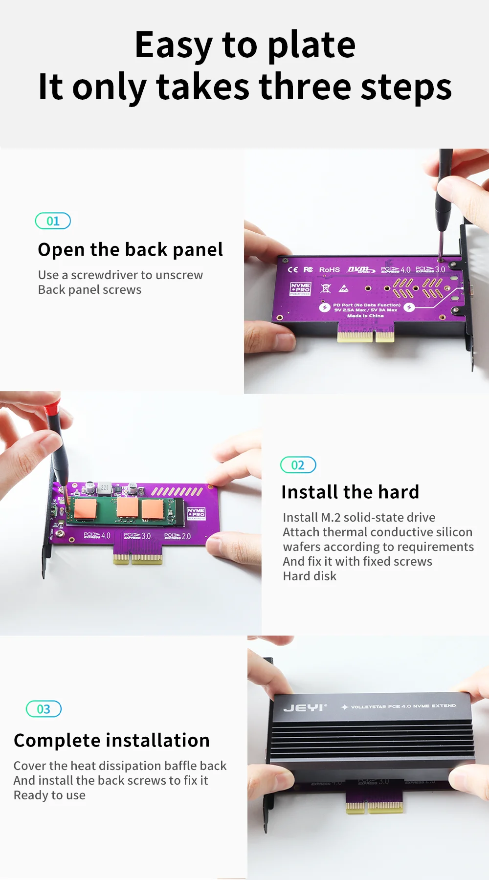 M.2 Nvme Ssd Ngff To Pcie 4.0 Adapter Card M Key Interface Card Pci ...