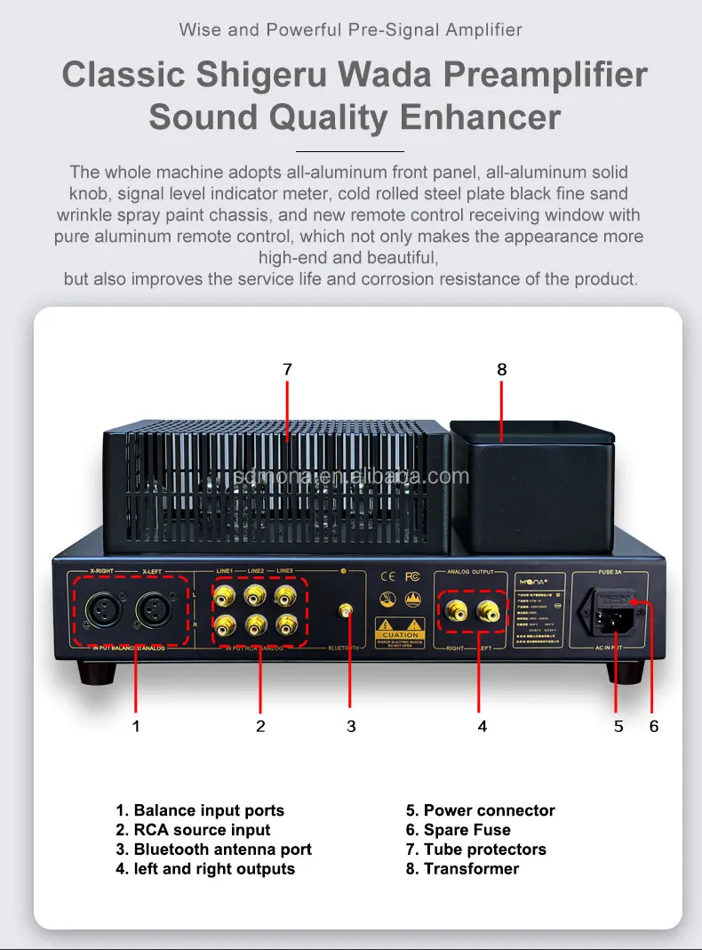 Mona Upgraded 2.0 Channel Home Stereo Amplifier & Receiver, 220v, Metal ...