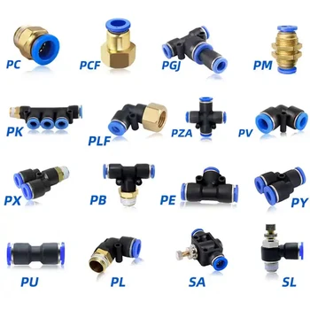 4mm 6mm 8mm 10mm 12mm Pneumatic Quick Fitting Connector Universal Thread Pu Fittings Connectors ...