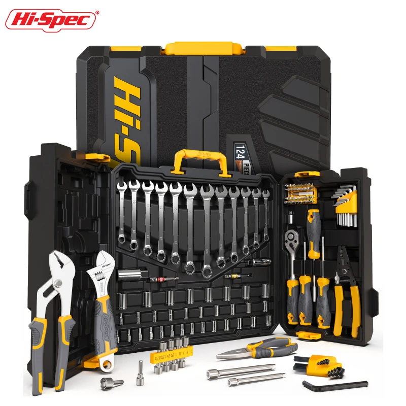 124pc Complete Home & Garage Essentials Hand Tools Set for DIY Auto Car ...