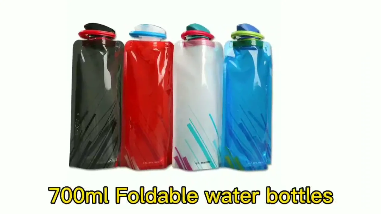 Custom Logo Drinking Collapsible Foldable Water Bottle For Hiking ...