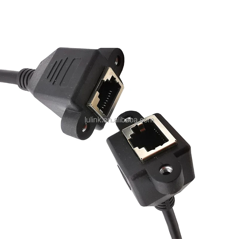 Rj45 Female To Female Cat5e Cat6a Panel Mount Cable Extension Patch Cord Cat6 - Buy Rj45 Panel ...