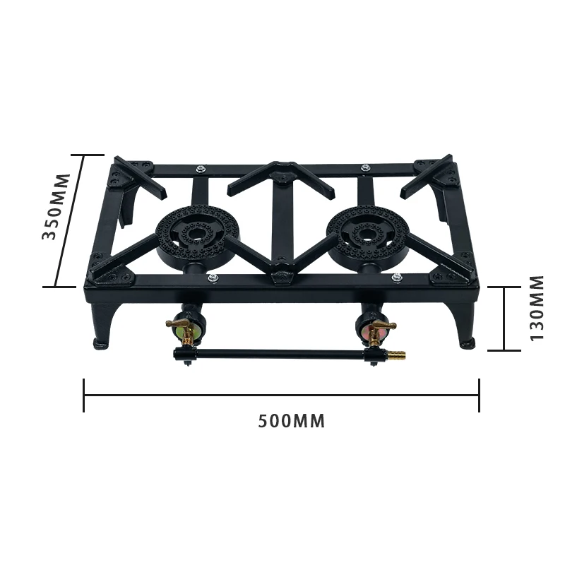 2 Burner Chinese Commercial Gas Wok Range Cooker - Portable