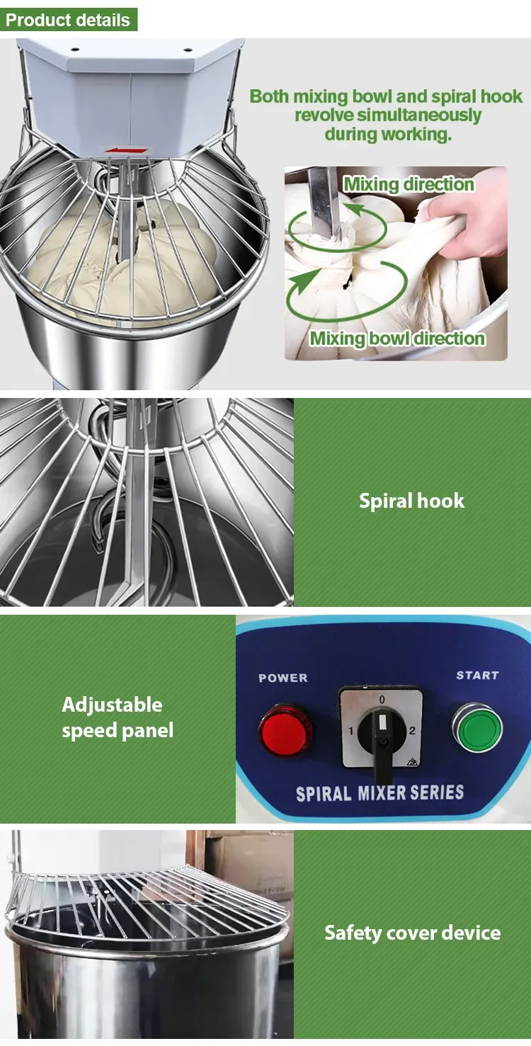 Factory Outlet Smart Industrial Spiral Bread Dough Mixer Machine Commercial Pizza Dough Maker ...