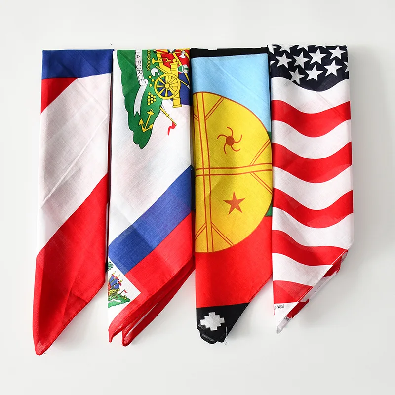 Leo 100% Cotton Wholesale Custom Country Flag Bandana Caribbean Haitian ...