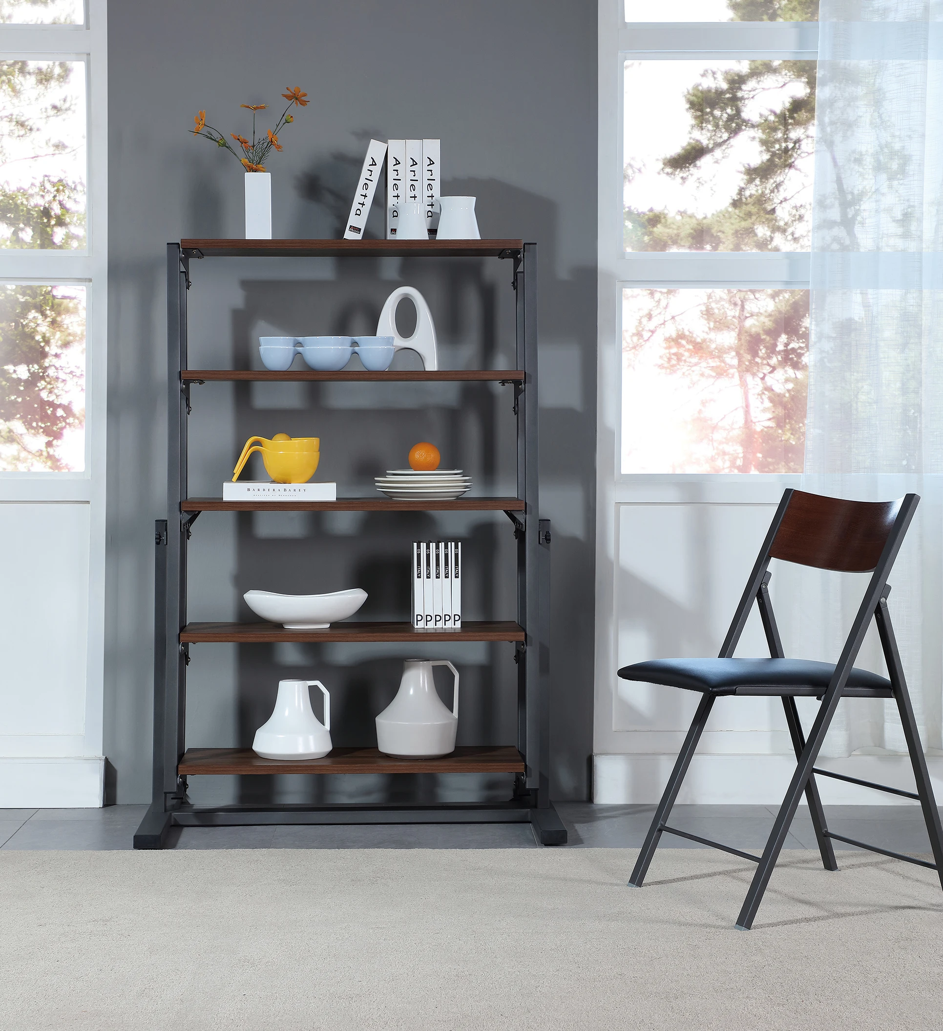 Nordic Convertible Folding Dining Table/Shelf Modern Multi-Use Home ...