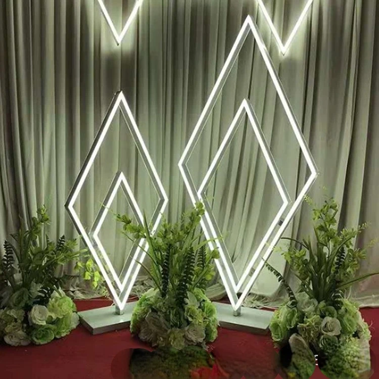 Wedding Stage Backgound - Elegant Diamond Shaped LED Lights