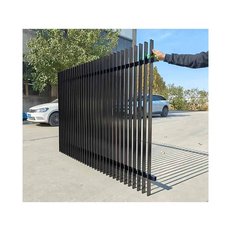 Black Vertical Aluminium Blade Fence Panel Vertical Metal Outdoor Fence ...