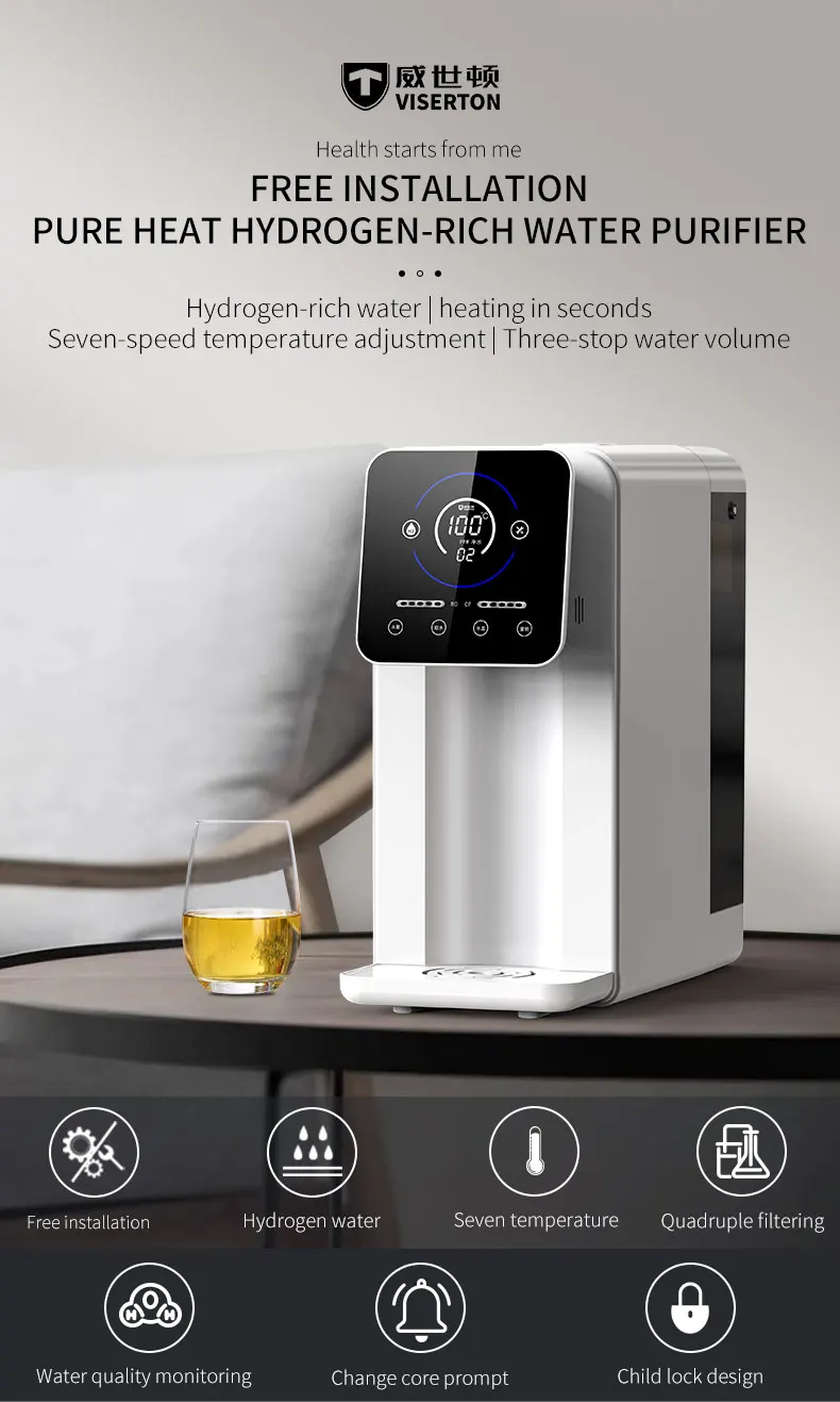 Countertop H2 Hydrogen Rich Water Generator Alkaline Ionizer Maker ...