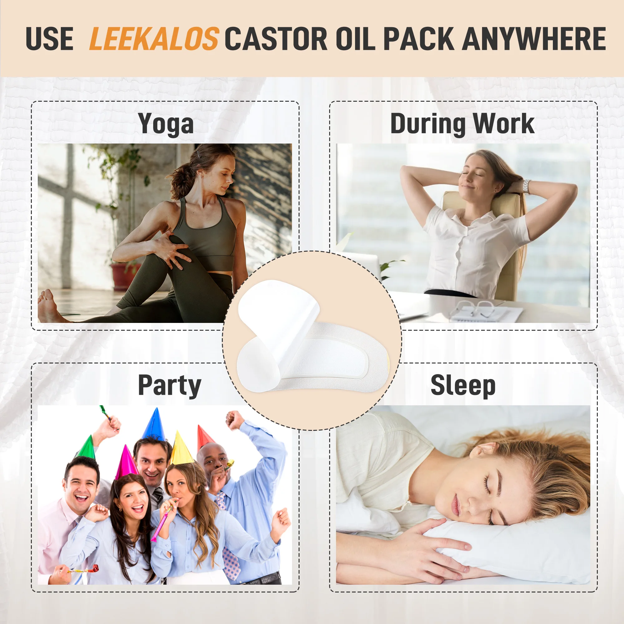 Castor Oil Pack Wrap - Organic Cotton Disposable Sticker Castor Oil Pack Wrap - Organic Cotton Disposable Sticker