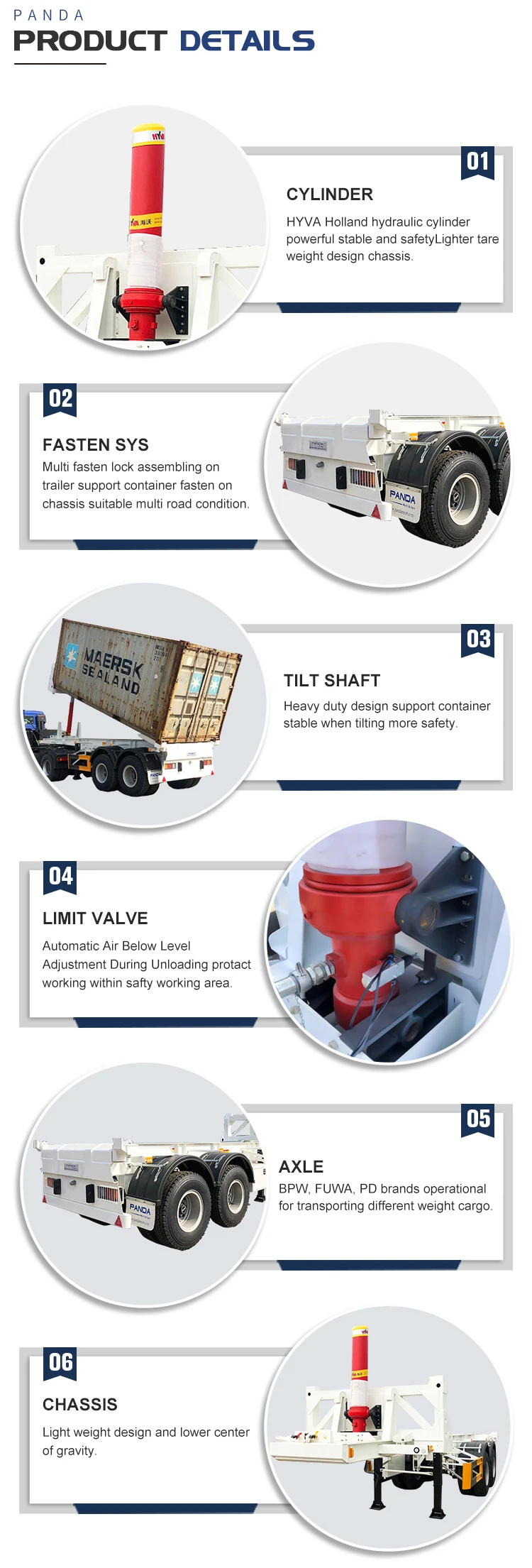 20ft Container Lift Tipping Chassis Skeleton Semi Trailer For 20feet ...