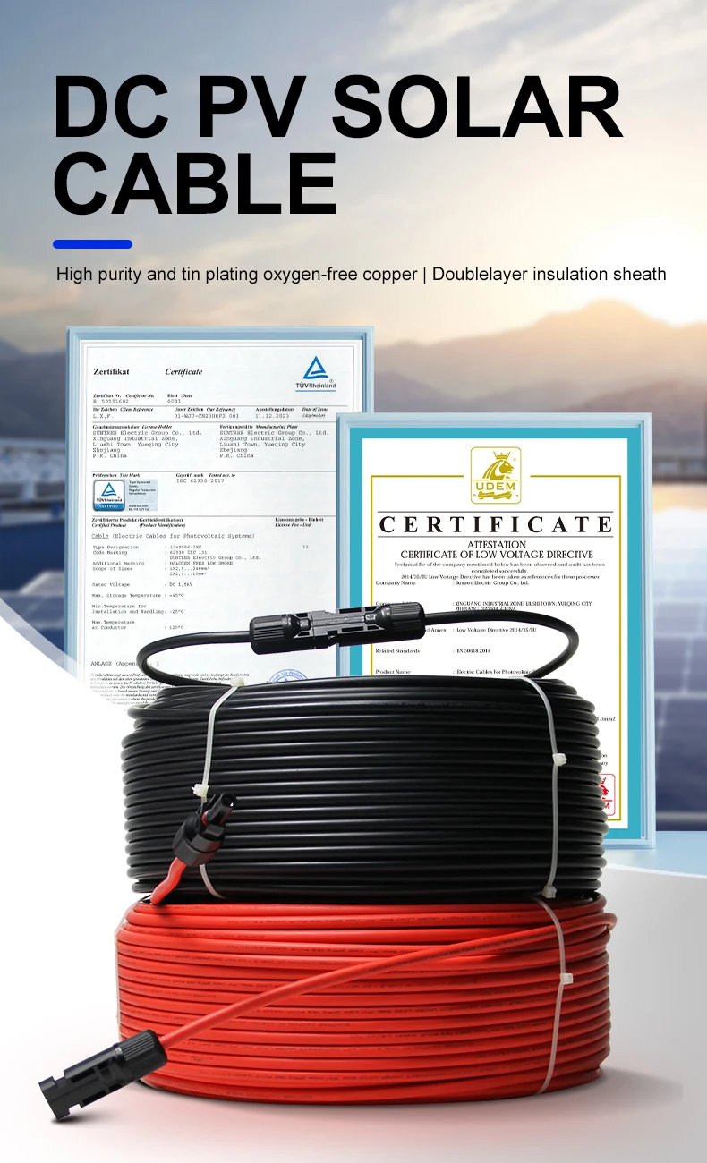 Dc Pv Interconnect Cable 4mm,6mm Red And Black Cross-linked ...