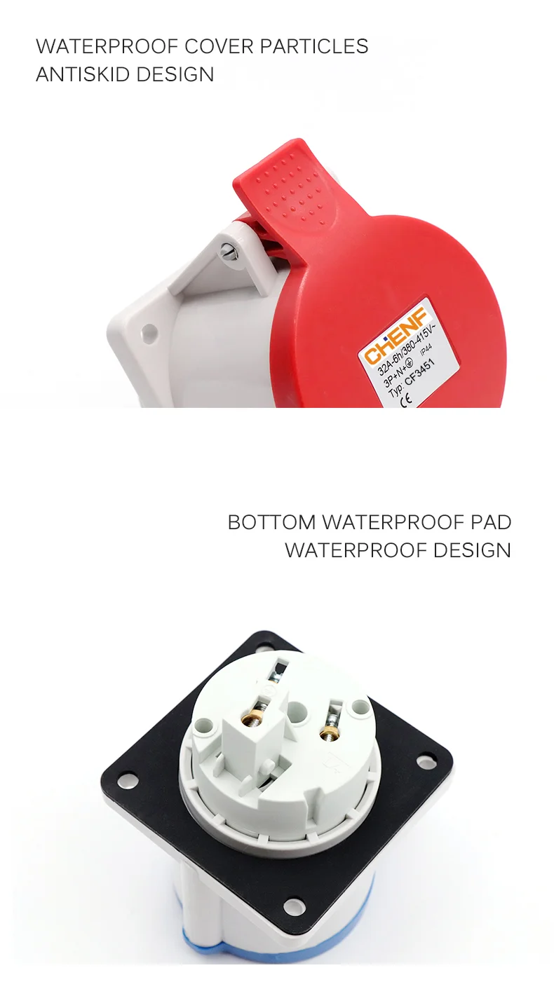 Chenf Flush Mounting Socket 3 Phase 400v 3 Pin 4 Pin 5 Pin 16a 32a 63 ...