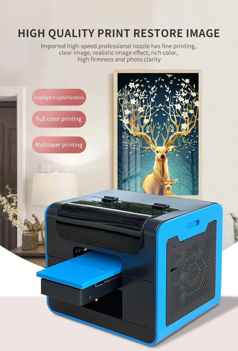 New A4 Size Flatbed Printer Phone Case Acrylic Wood Glass Digital Uv Printer Mini Digital ...