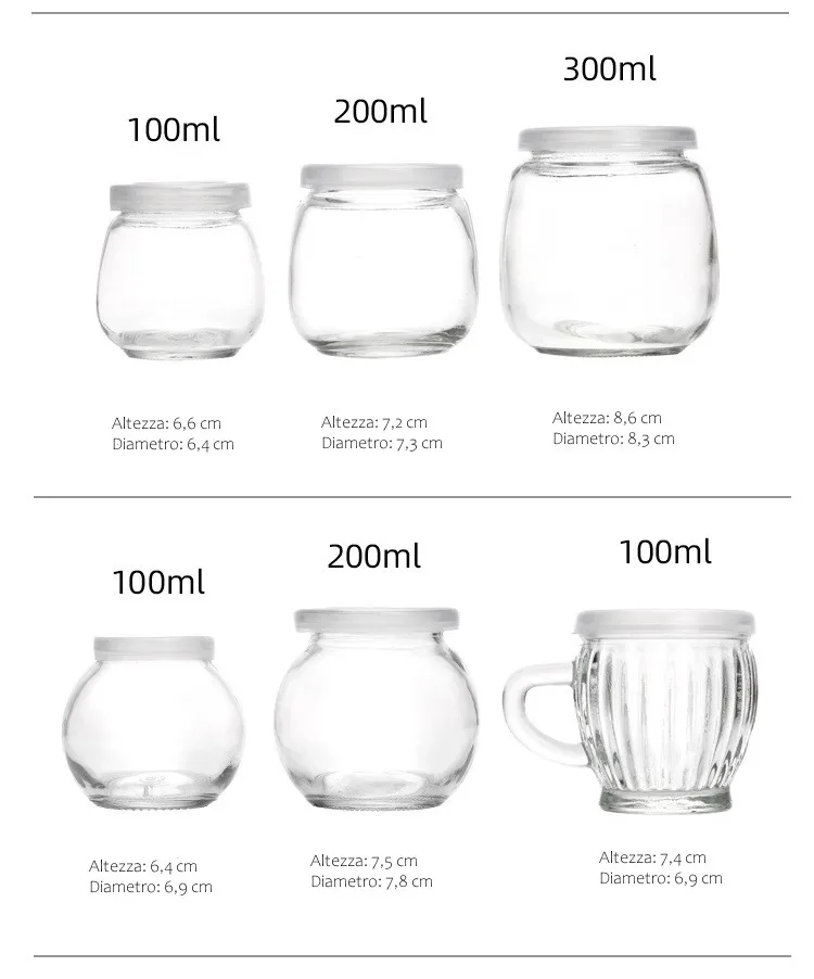 Wholesale Milk Drink Container Pot 50ml 75ml 100ml 150ml 200ml Glass ...