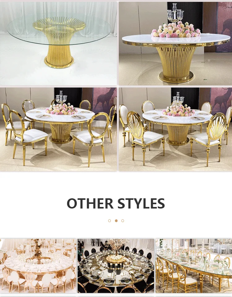 Luxury Furniture Event Banquet Transparent Glass Stainless Steel White ...