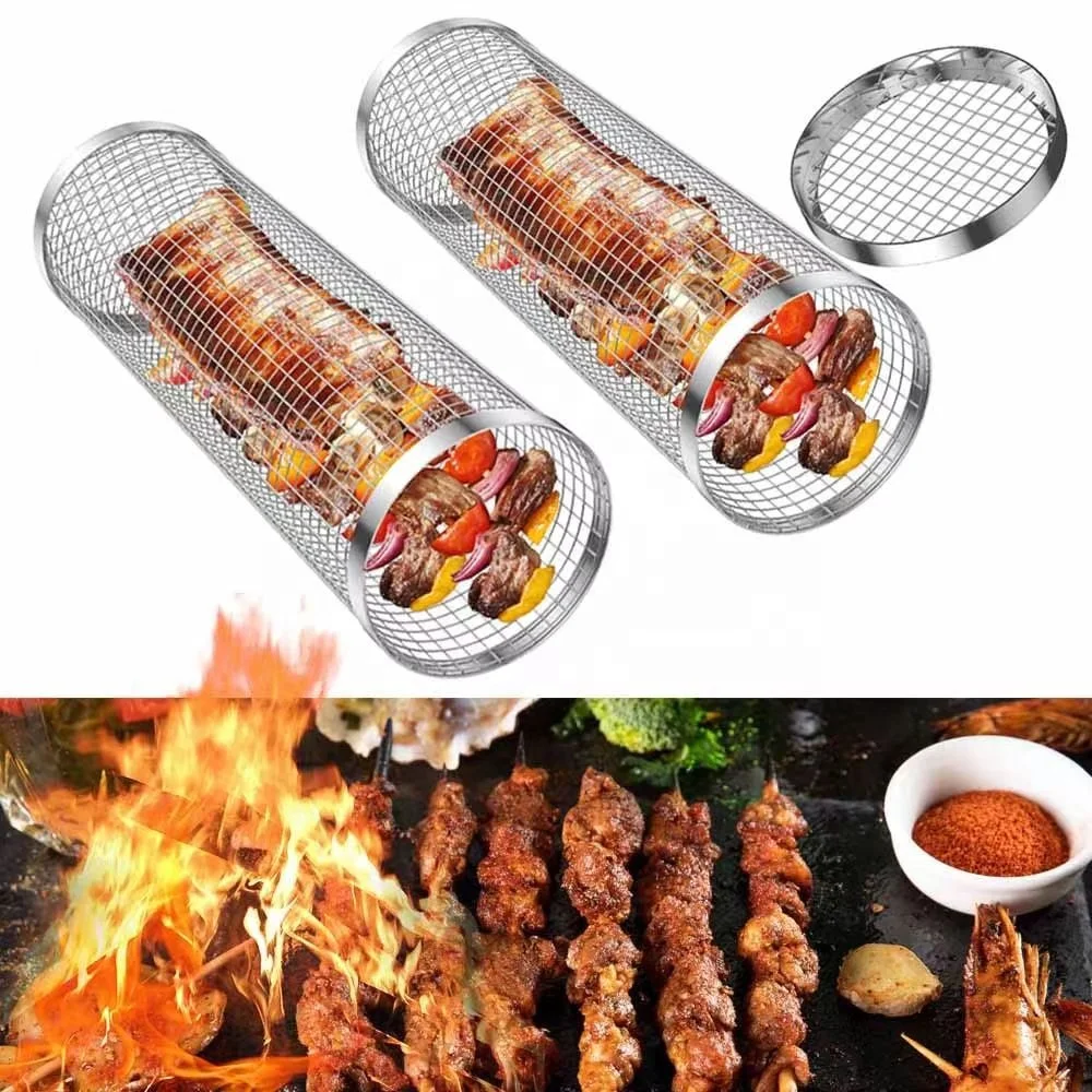 Many Size Barbecue Cage Cylinder Stainless Steel Bbq Cage Round Smoked ...