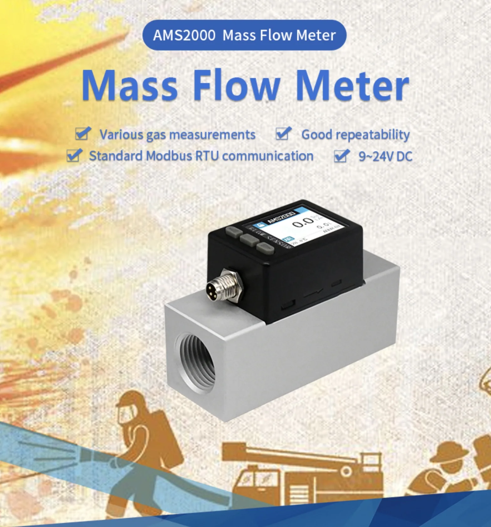 Gas Flow Meter Ams2000 Air Flow Meter Mass Flow Meter - Buy Gas Flow ...