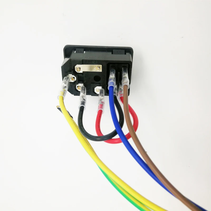 15A 250V Rocker Switch Power Socket Inlet Module Plug 5A Fuse Switch ...