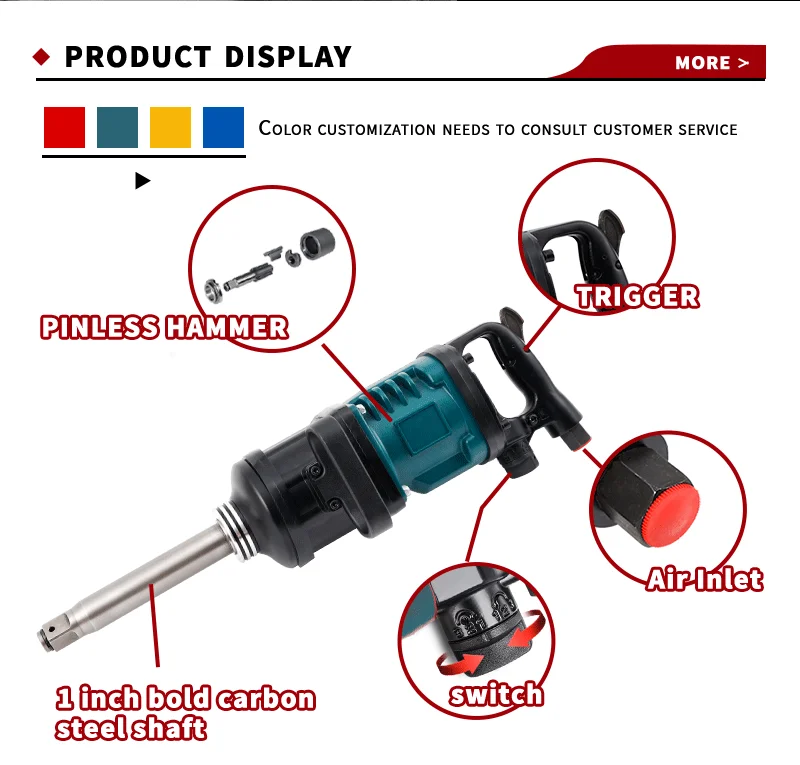 Heavy Duty Industrial Pneumatic Air Impact Wrench Spanner Air Tools Gun ...