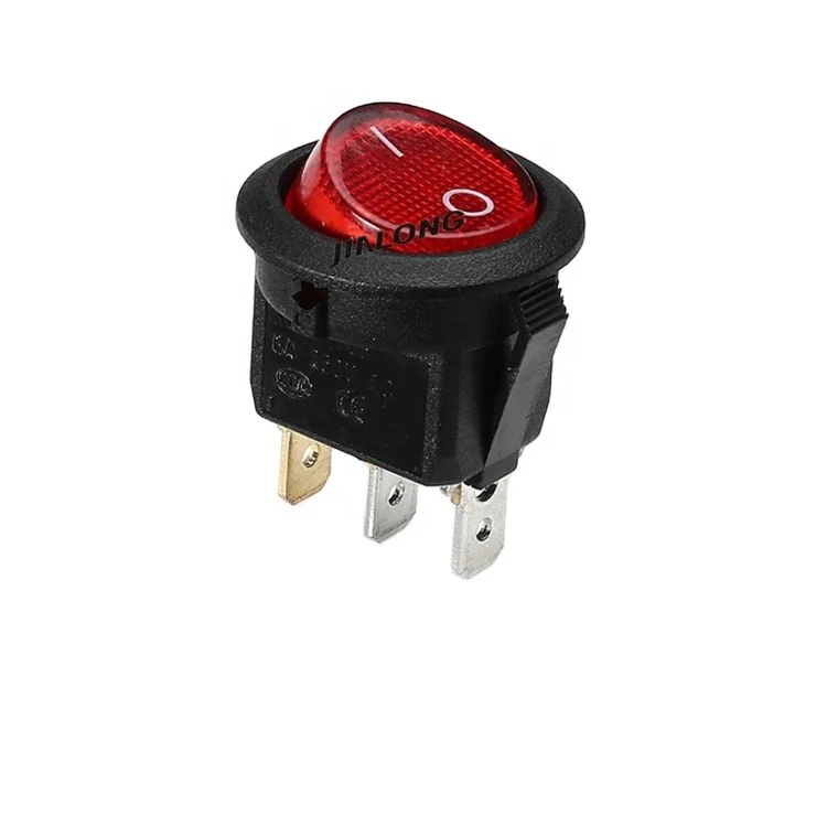 12V Round Oval Rocker Switch - SPST SPDT, 250V, 16A