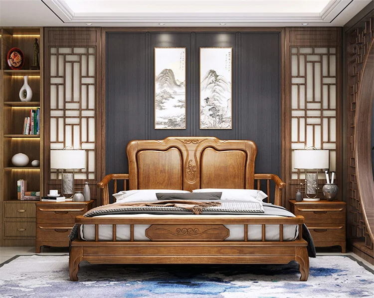 Factory Outlet American Style Solid Wood Bed Simple Design Full Size ...