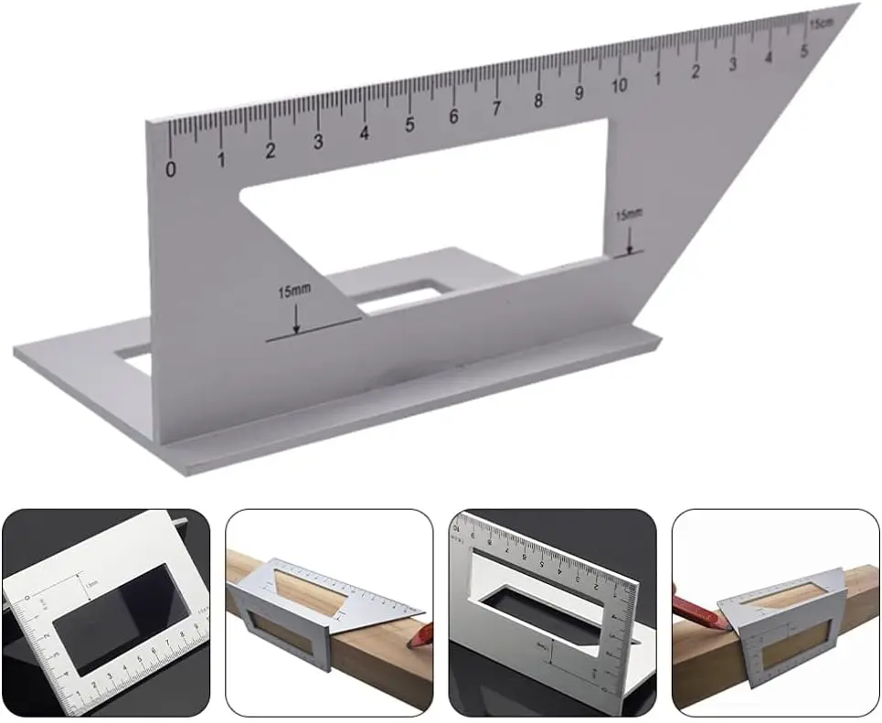 Aluminum Alloy Saddle Layout Square Gauge 45/90 Degree Angle T Ruler 3d ...