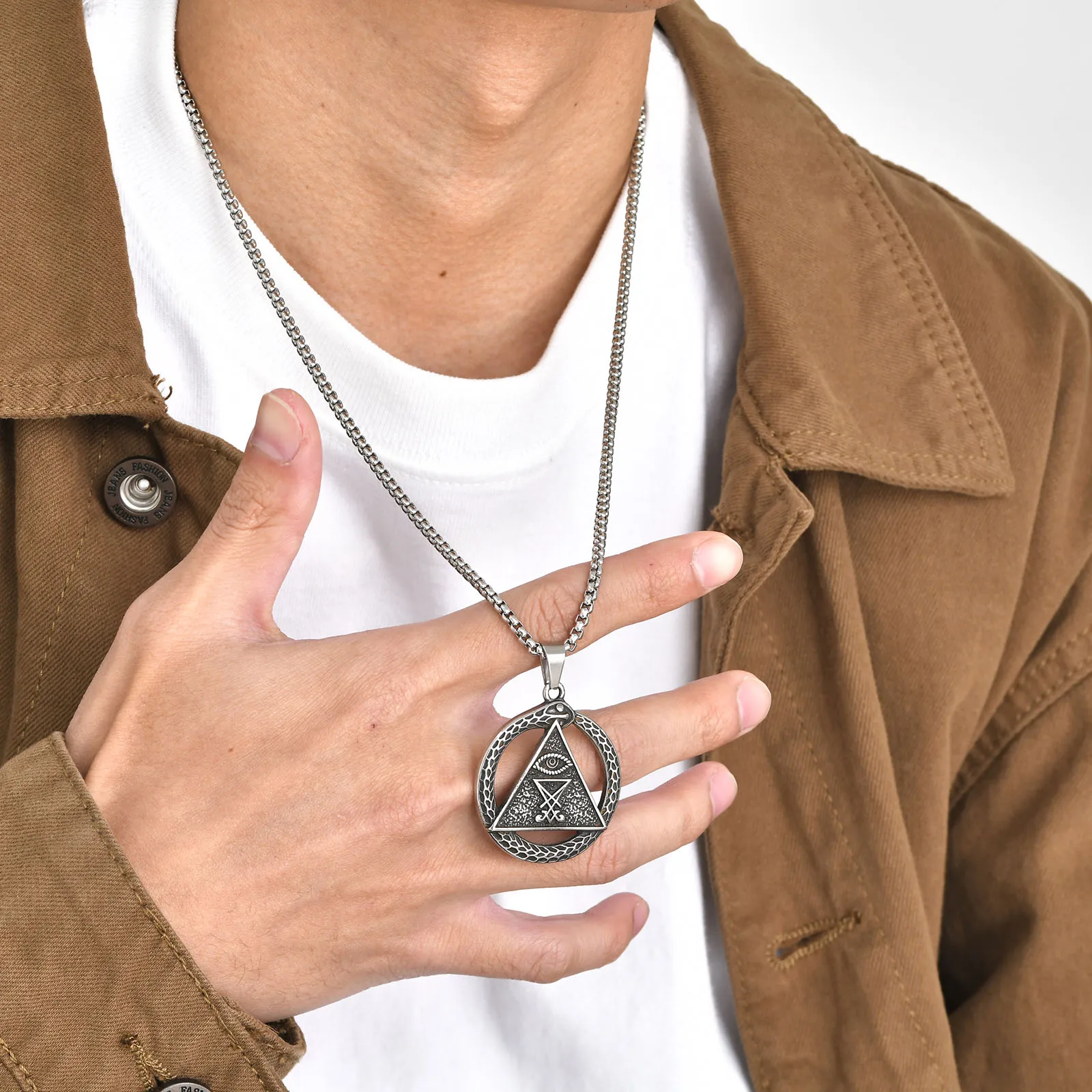 Stainless Steel Chain Evil Satan Jewelry Gift Sigil of Lucifer Necklace ...