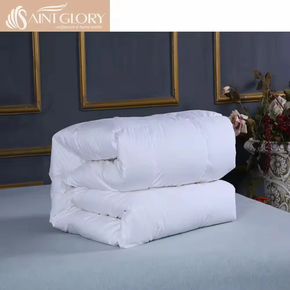 White Adults Duck Filling Down And Feather 50% Goose Down Quilt Warm ...