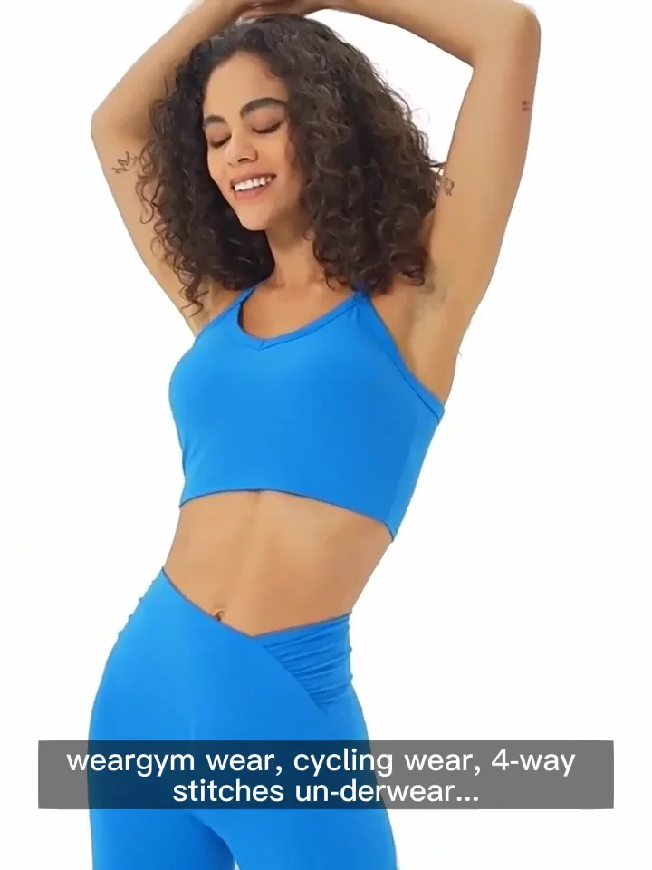 Dw342 Women Sports Bra Cross Back Padded Yoga Bra Strappy High Impact ...