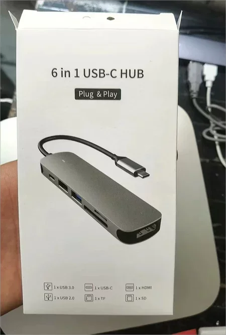 Transparent 6 In 1 Usb 3.0 Hub Type C Hub To Usb3.0 Type-c 4xusb High ...