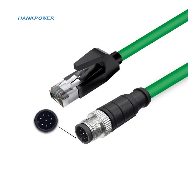 M12 to RJ45 Connector Cable - Industrial Ethernet Solution