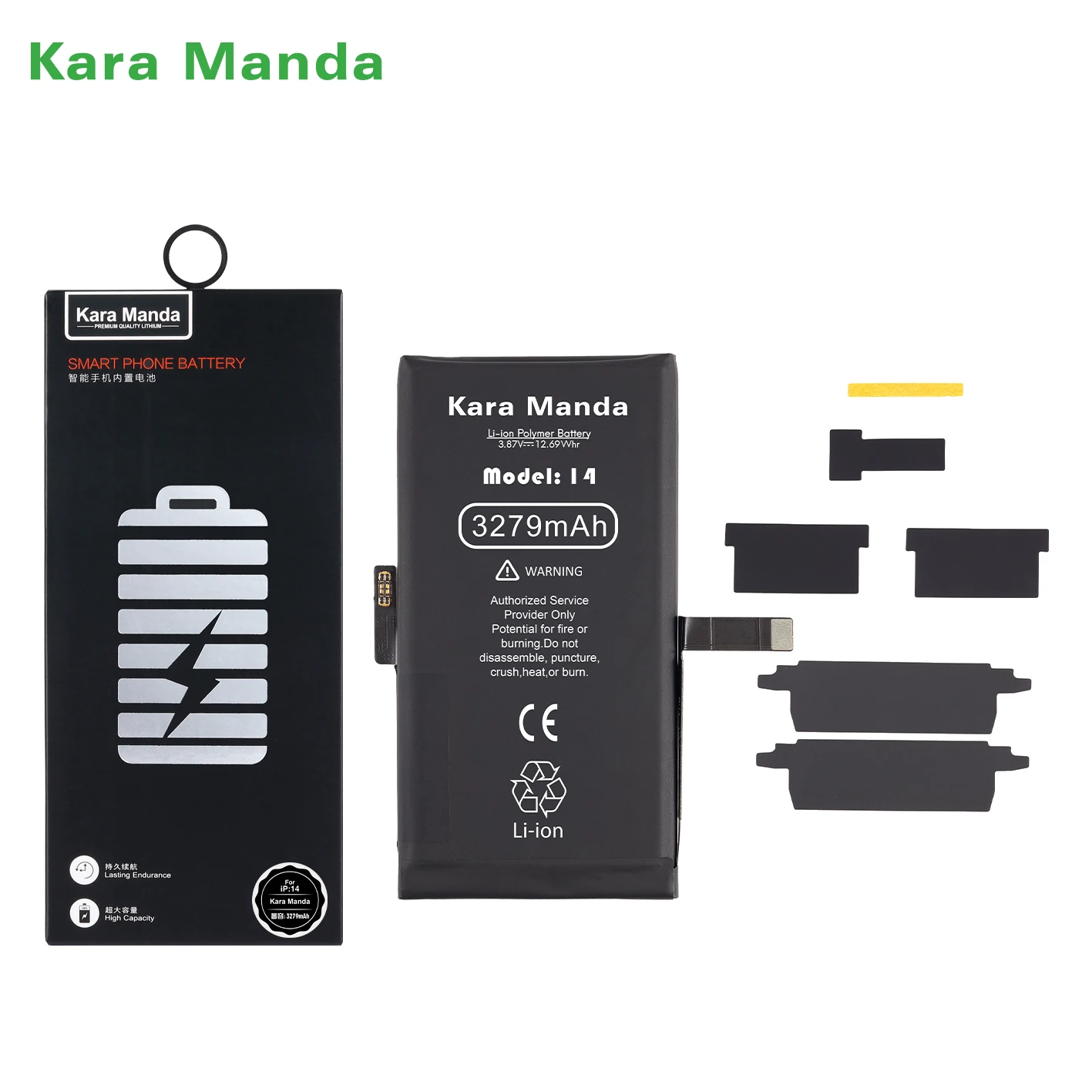 Kara Manda New Upgrade Km Battery For Phone Iphone Battery 100% Health Solve Popup Repair For ...