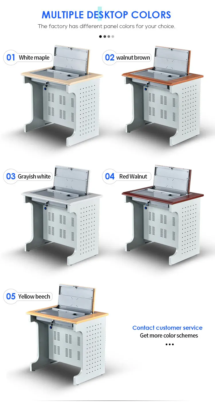 Flip Top Lockable Lcd Holder Wood Top Teacher Students Table Recessed ...