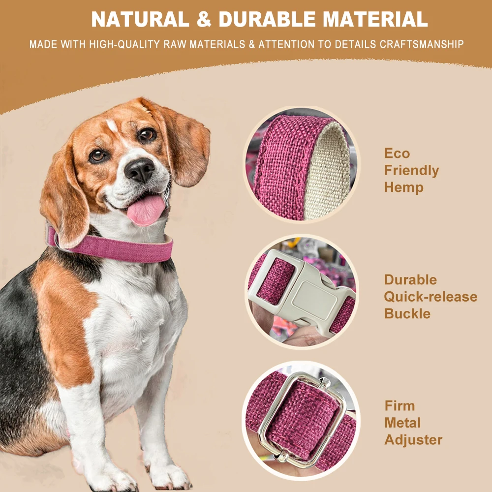 Shop Our Customized Logo Organic Hemp Dog Collars & Leashes